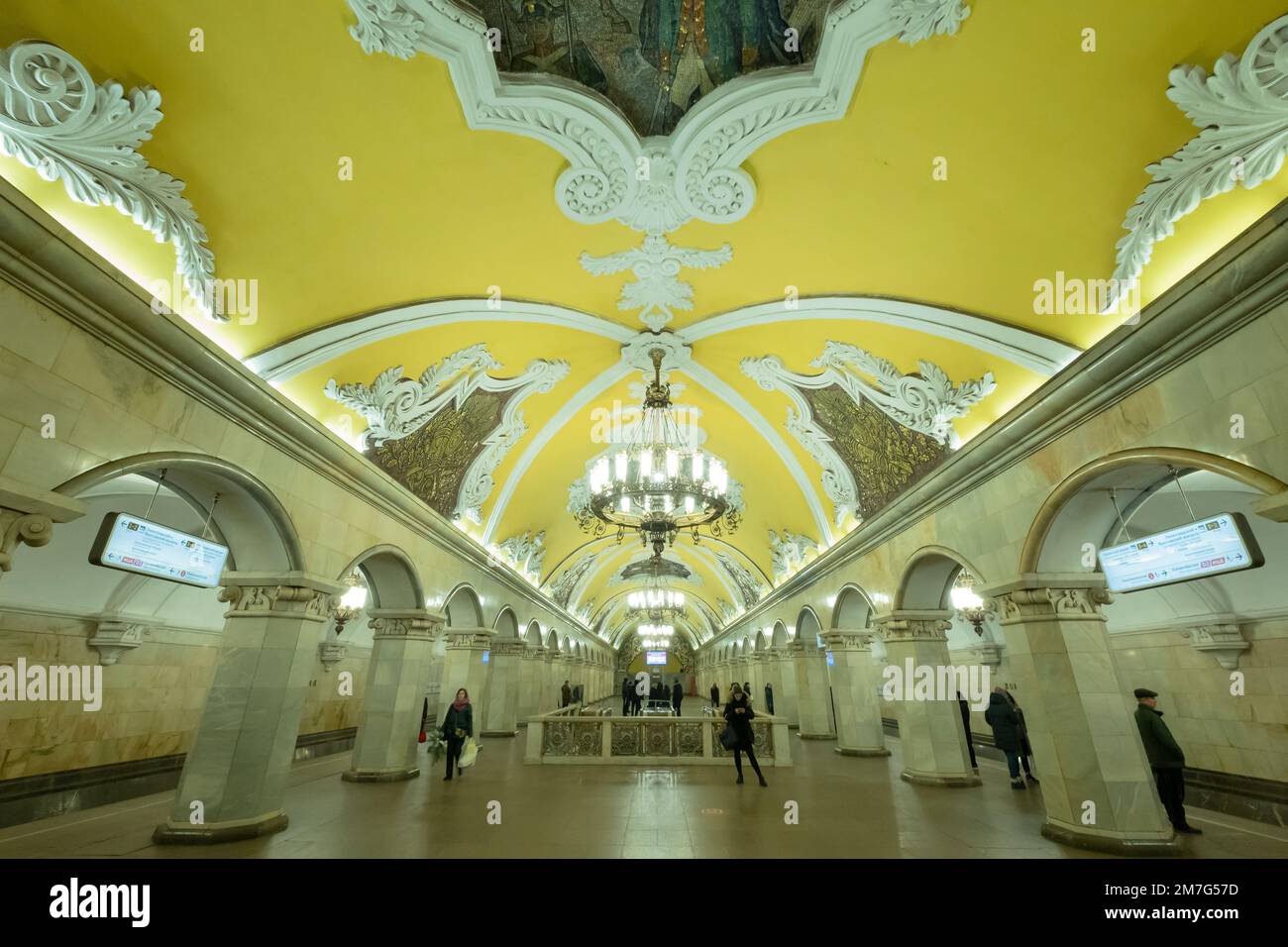 Metro station Komsomolskaya (Circle Line) Moscow, Russia Stock Photo ...