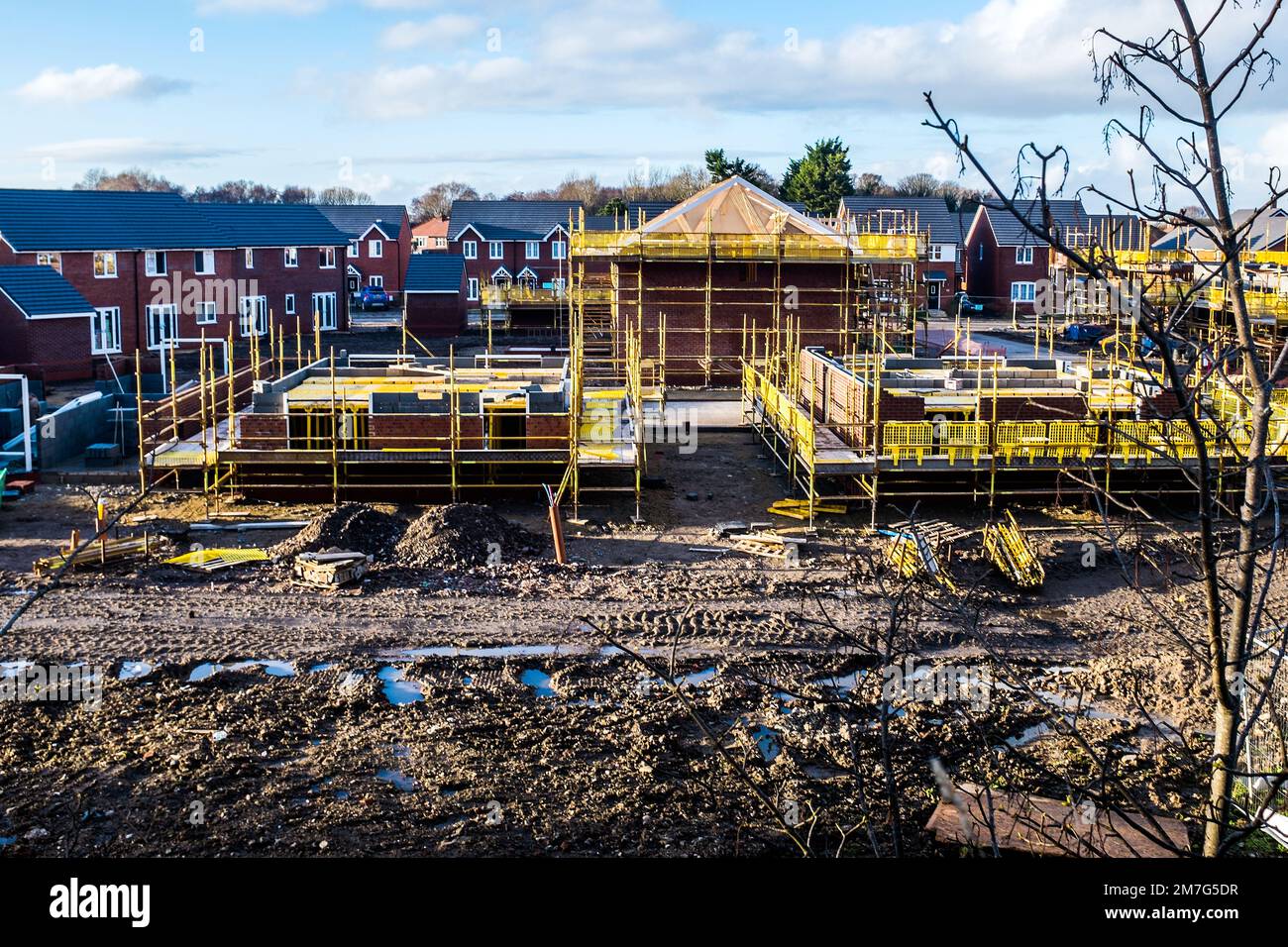 New houses under construction on a brownfield site Stock Photo - Alamy