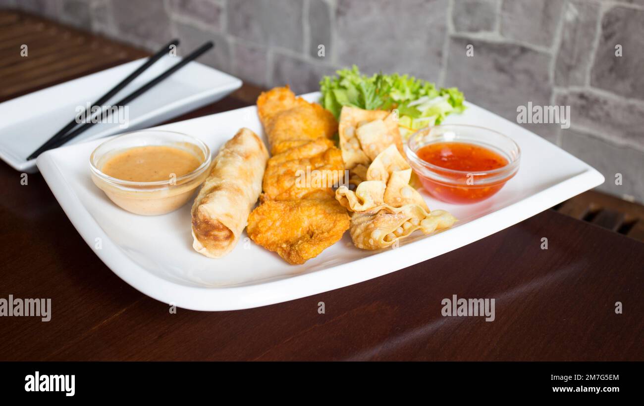 Fried wan tan dumpling. Won ton is a very thin and stuffed dough that ...