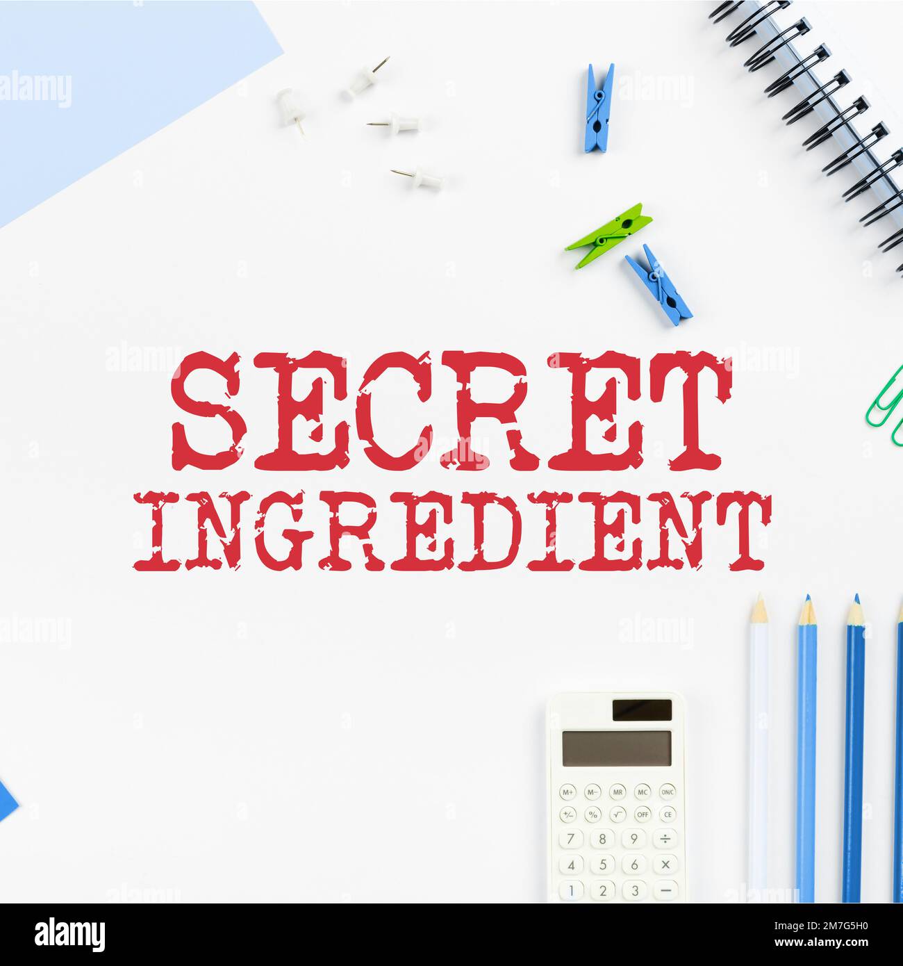 Text sign showing Secret Ingredient. Conceptual photo special technique ...