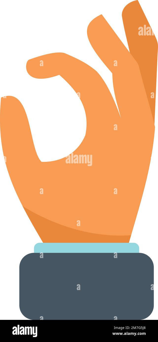 Ok gesture icon flat vector. Arm pose. Wrist point isolated Stock ...