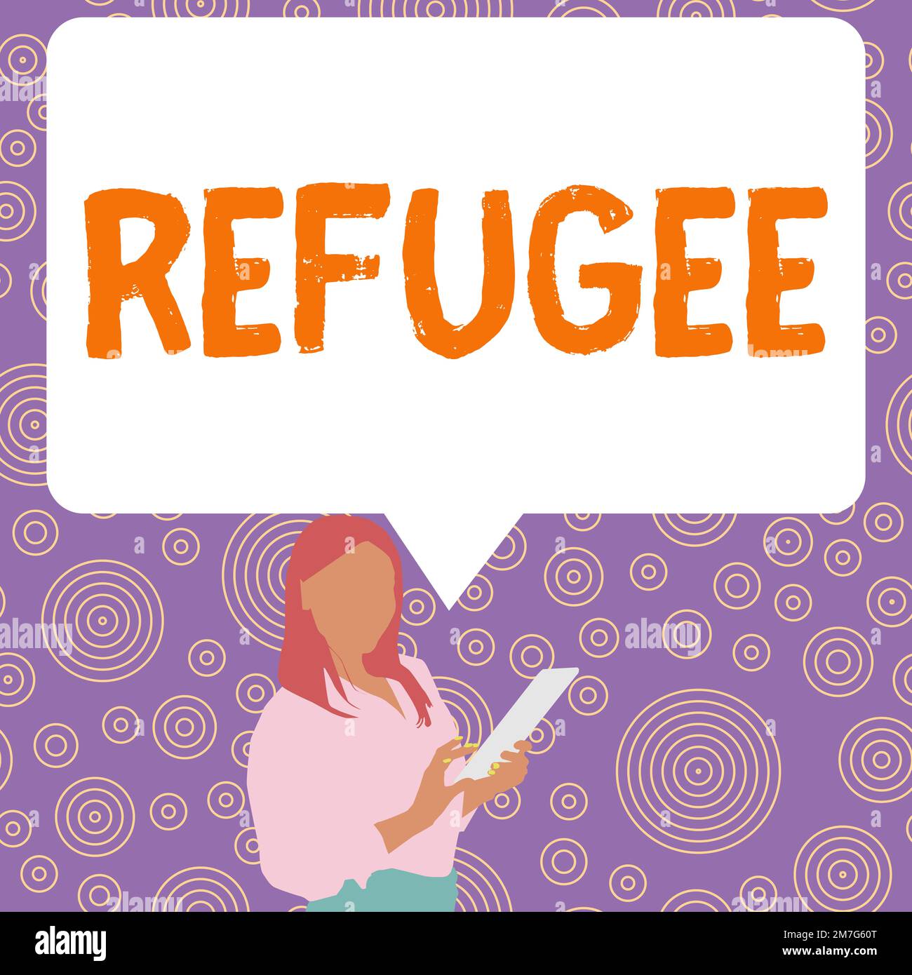 Text caption presenting Refugee. Business overview refer to movements ...