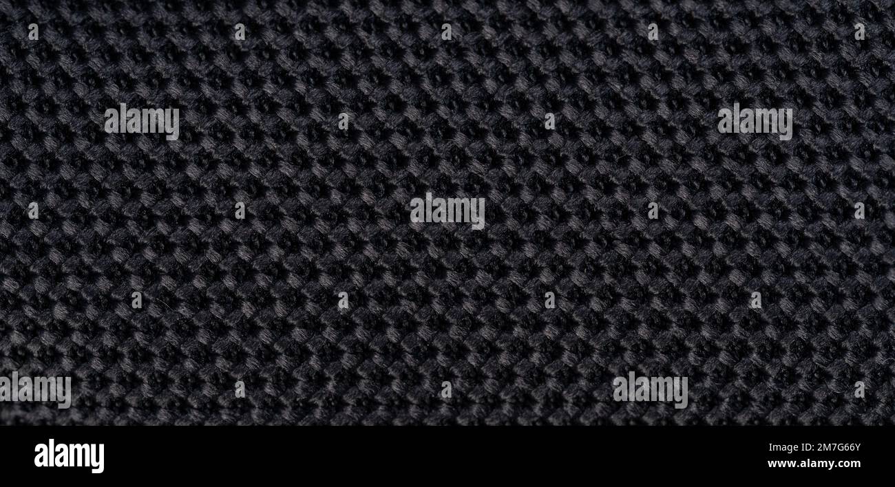Black fabric texture knit background macro close up view Stock Photo ...