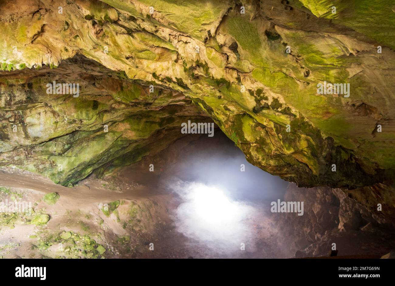 Inside the Davelis cave, hidden in Panteli Mountain near Athens city ...