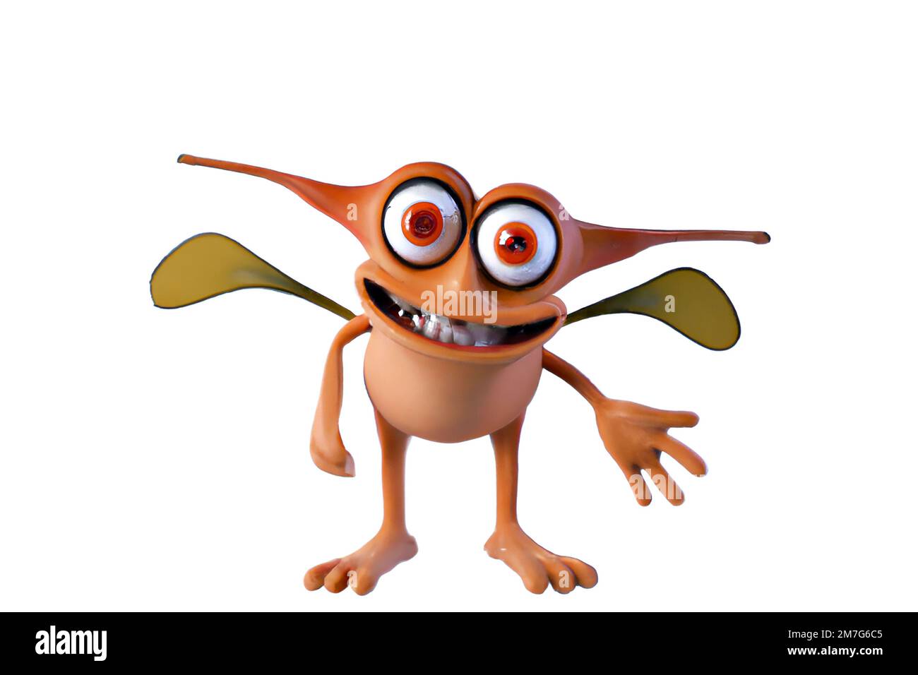 Funny strange fantasy monster smiling with big eyes - Digital 3D ...