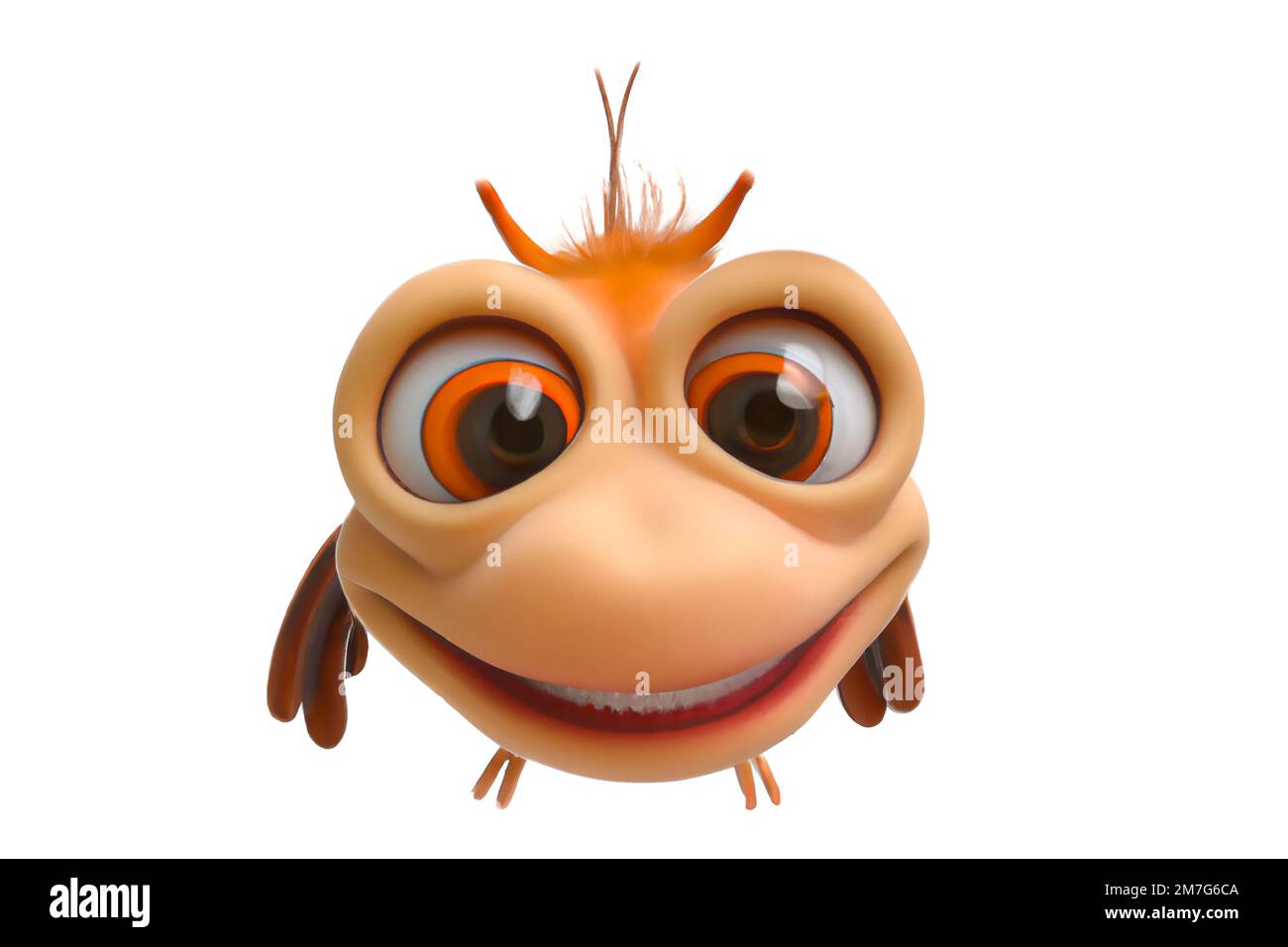 Funny strange fantasy monster smiling with big eyes - Digital 3D ...