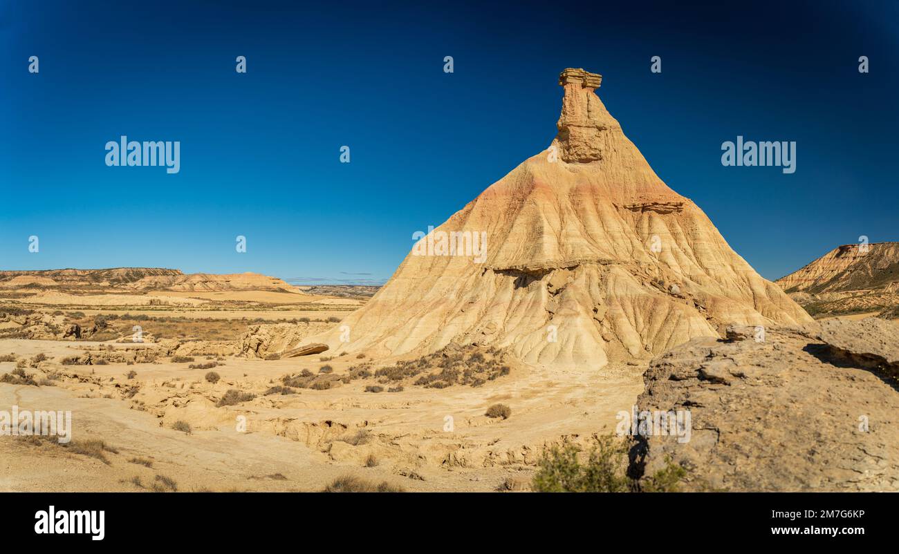 Castil de tierra spectacular pyramid formation in Navarre badlands ...