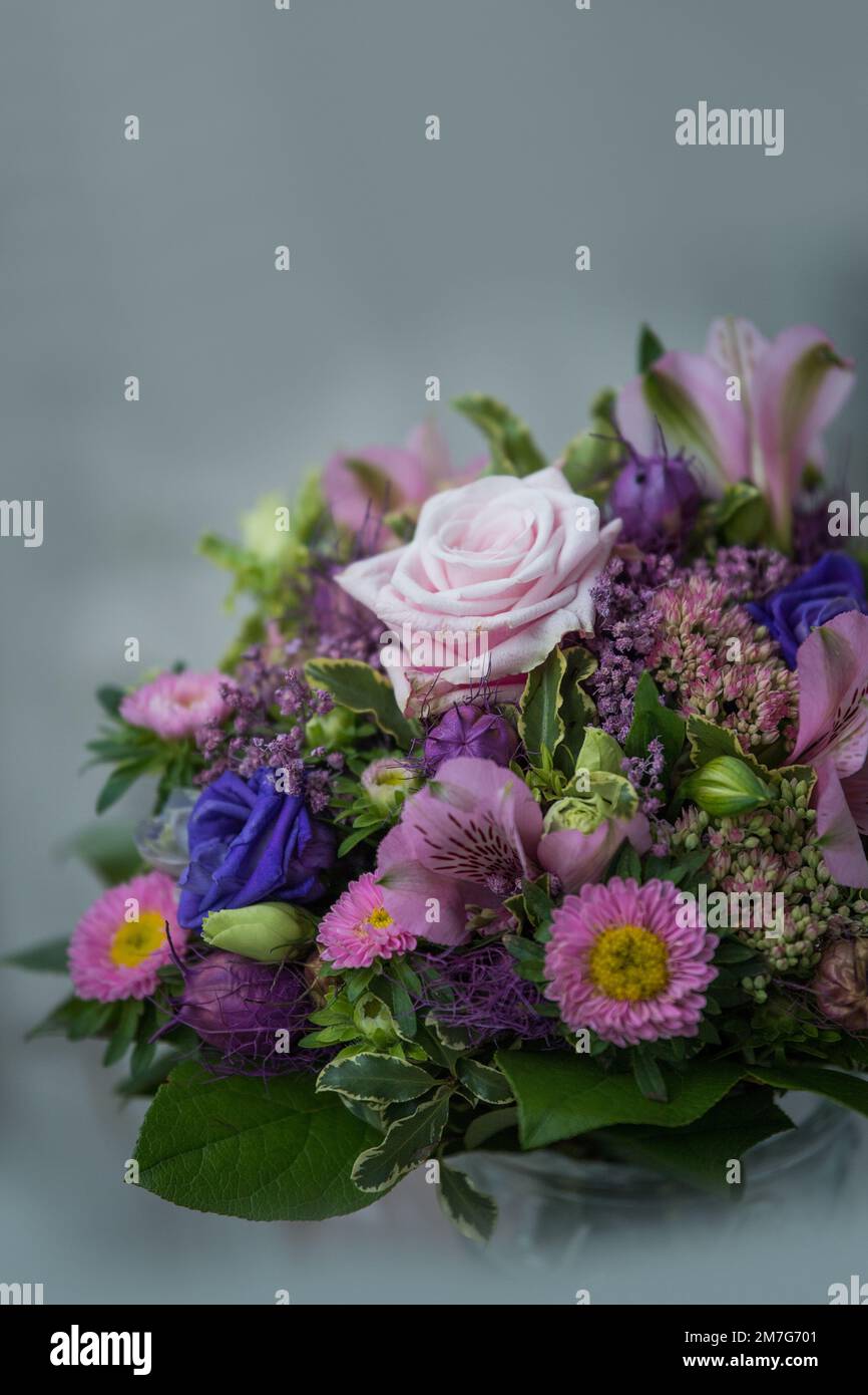 Colorful flower bouquet in nature background Stock Photo - Alamy