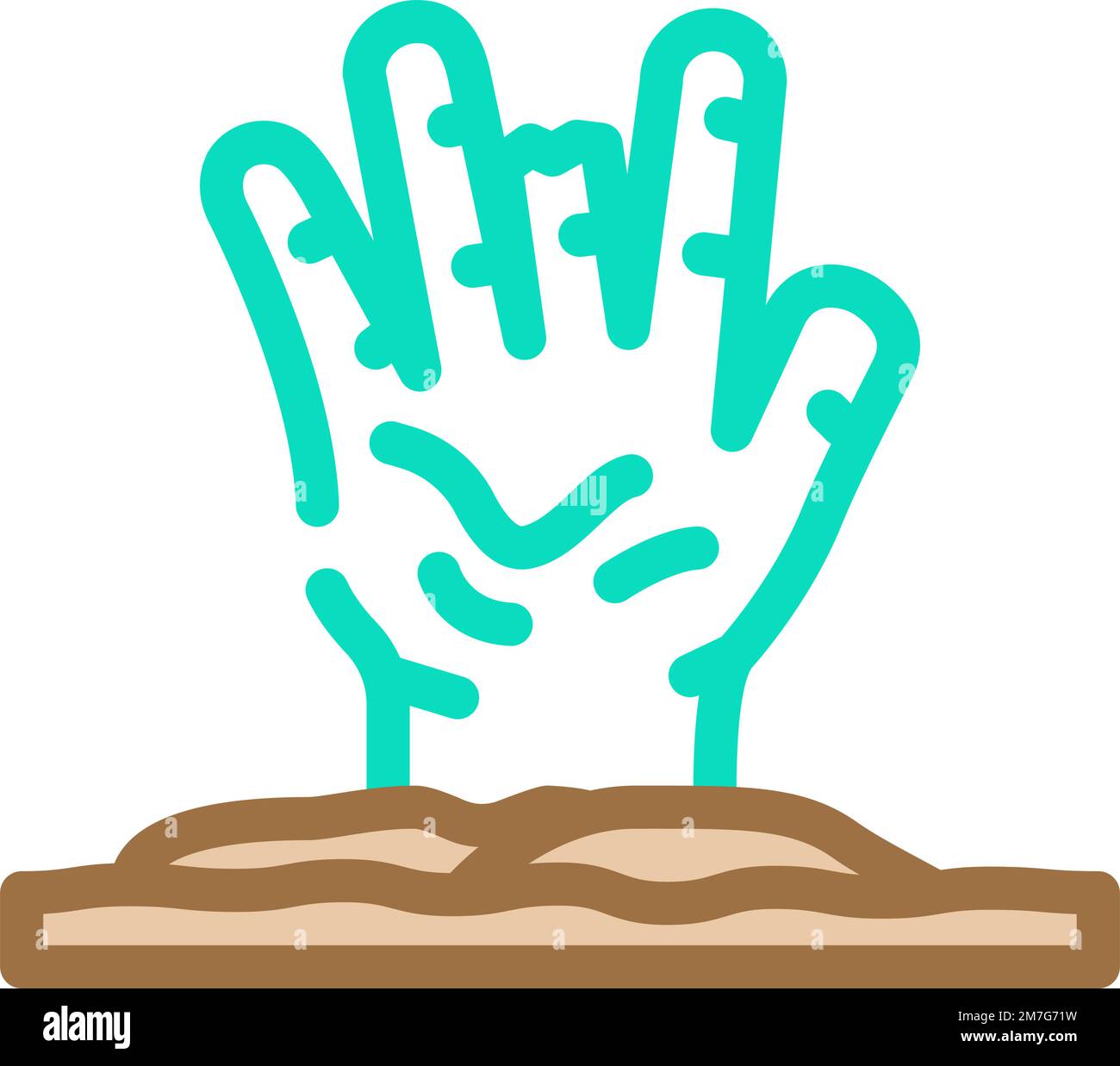 hand evil zombie color icon vector illustration Stock Vector Image ...