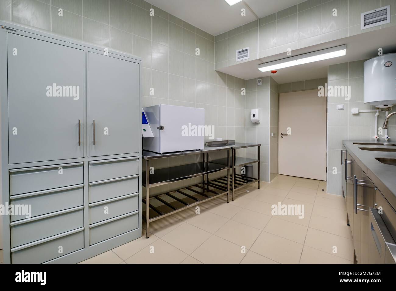 MOSCOW, RUSSIA - AUGUST 2019: treatment room in a modern clinic or ...