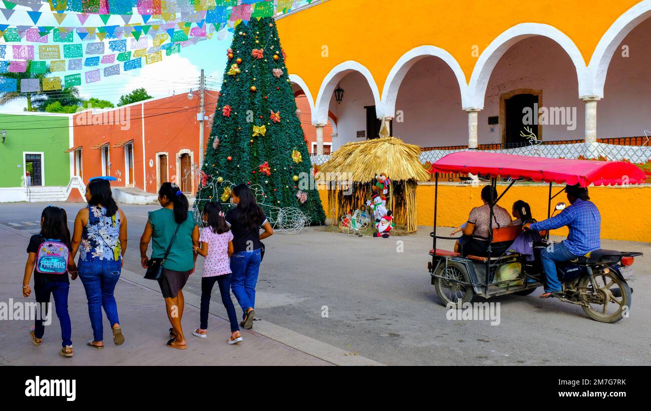 Christmas time in the little town of Espita, Yucatan, Mexico Stock ...