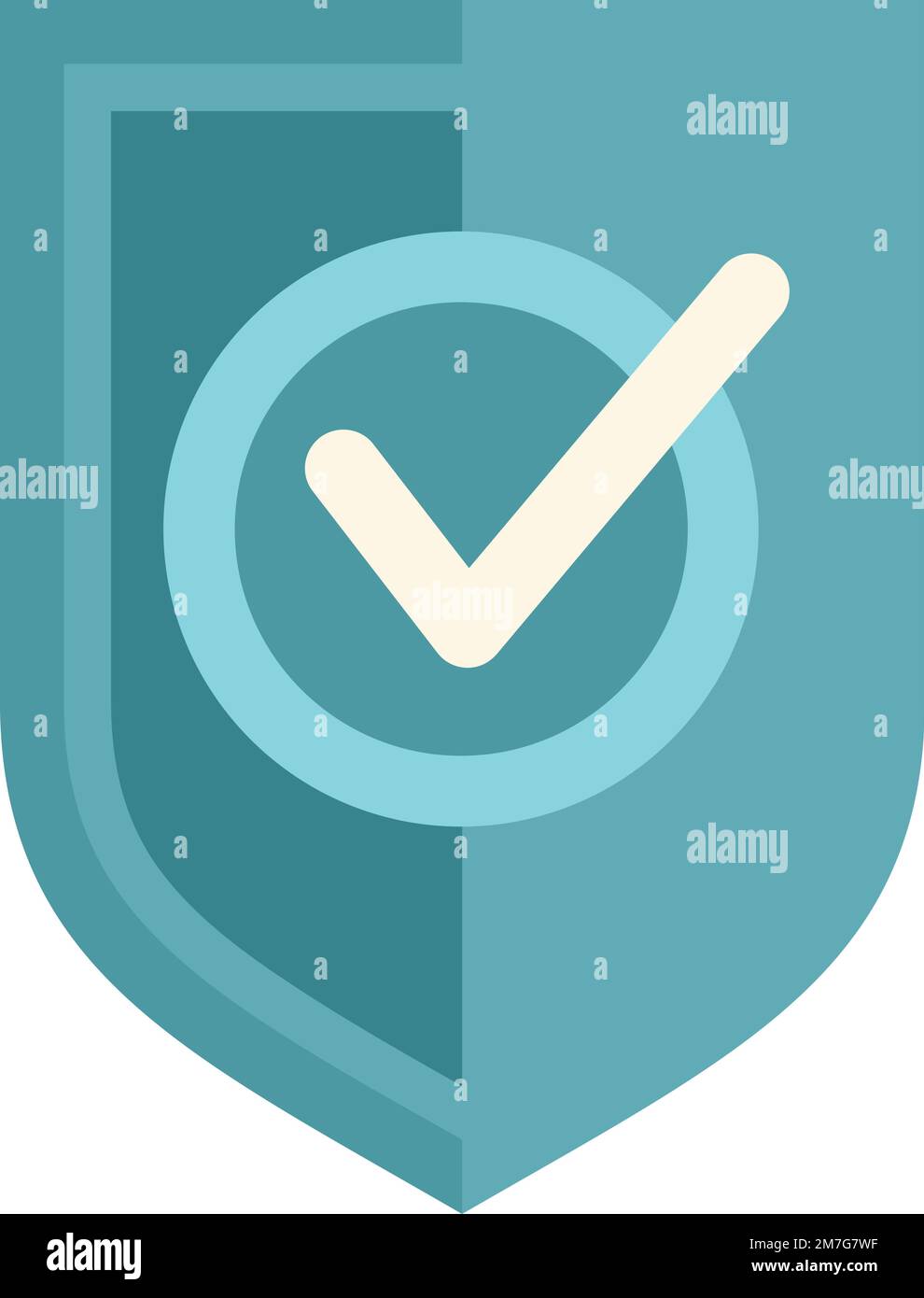 Approved shield icon flat vector. Interface button. Software app ...