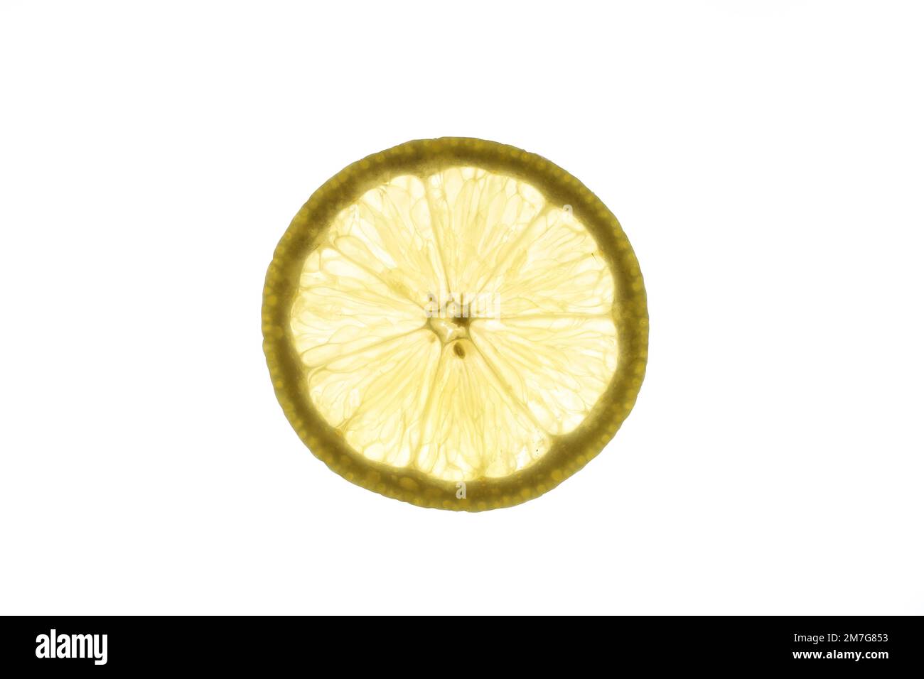 Slice of ripe lemon on white background Stock Photo - Alamy