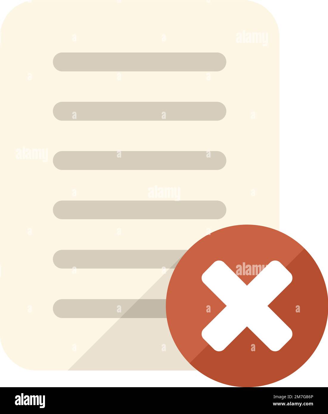 Rejected document icon flat vector. Message digital. Button web ...