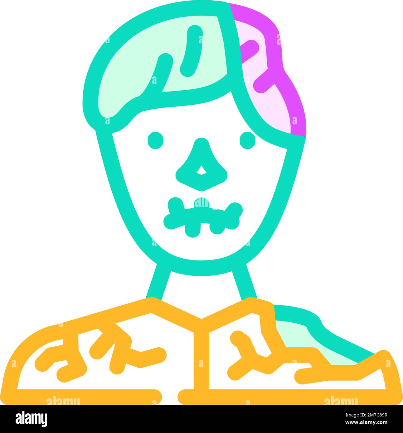 zombie horror color icon vector illustration Stock Vector Image & Art ...