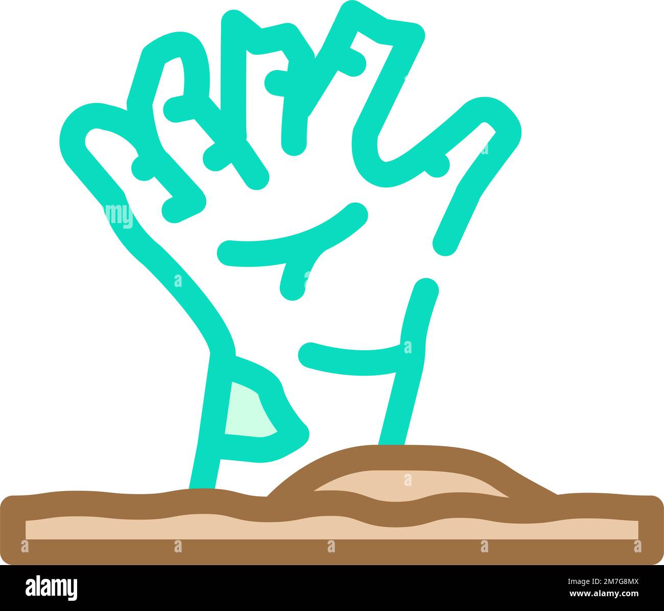hand dead zombie color icon vector illustration Stock Vector Image ...