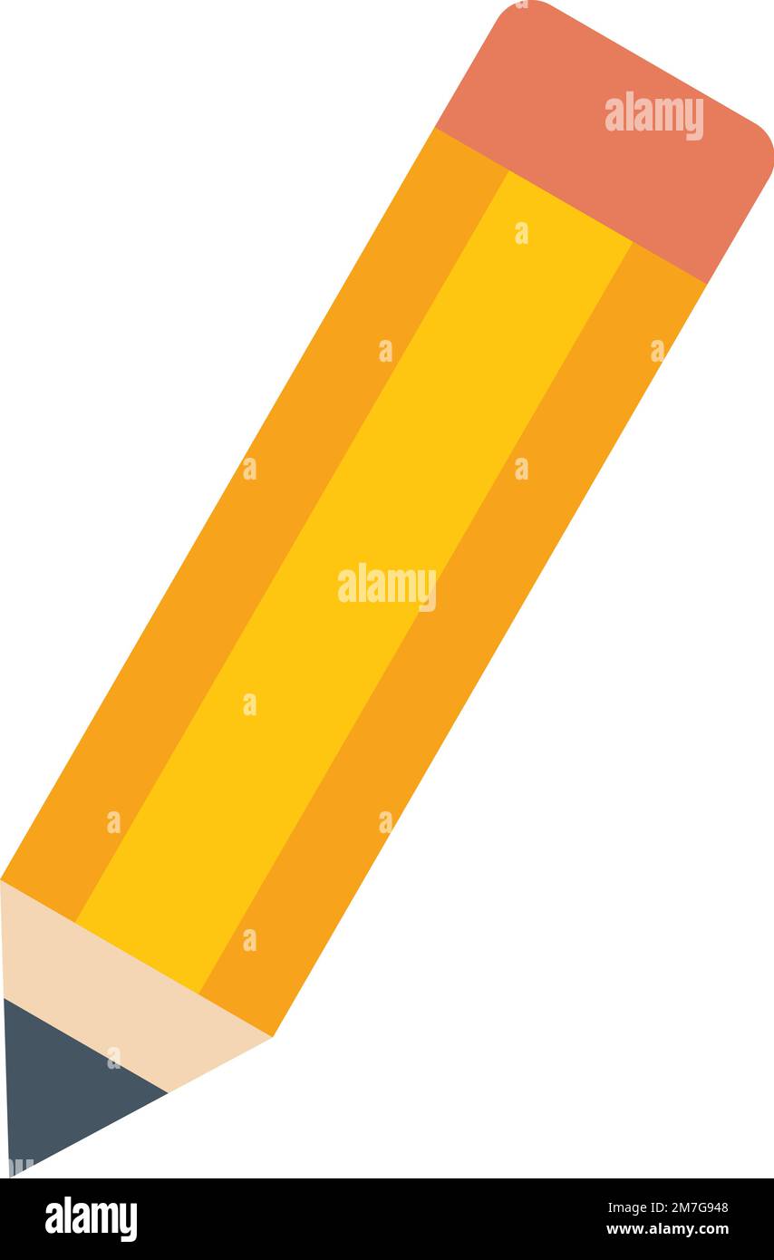 Pencil icon flat vector. Computer interface. Smile pc isolated Stock ...