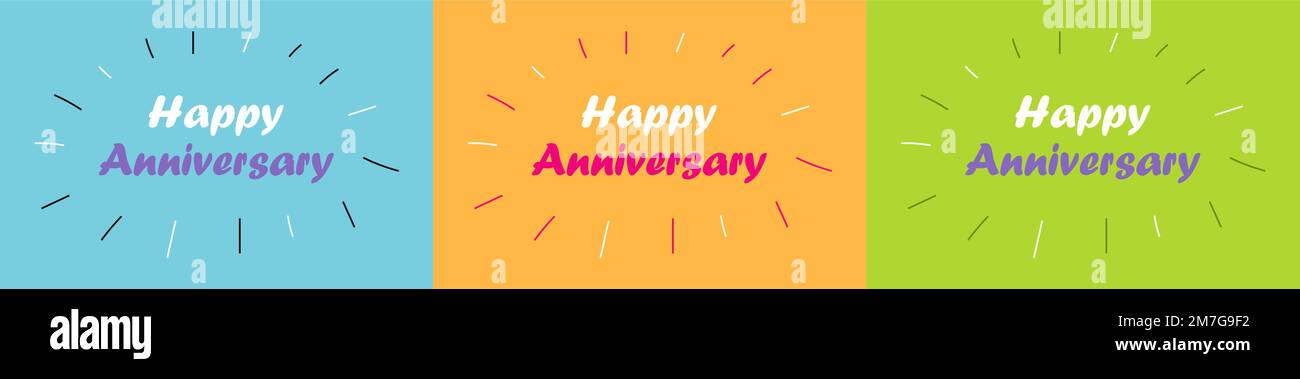 Happy anniversary poster set design template Stock Vector Image & Art ...