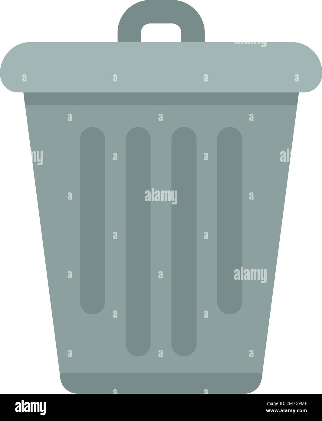 Recycle bin icon flat vector. Web interface. Time contact isolated ...