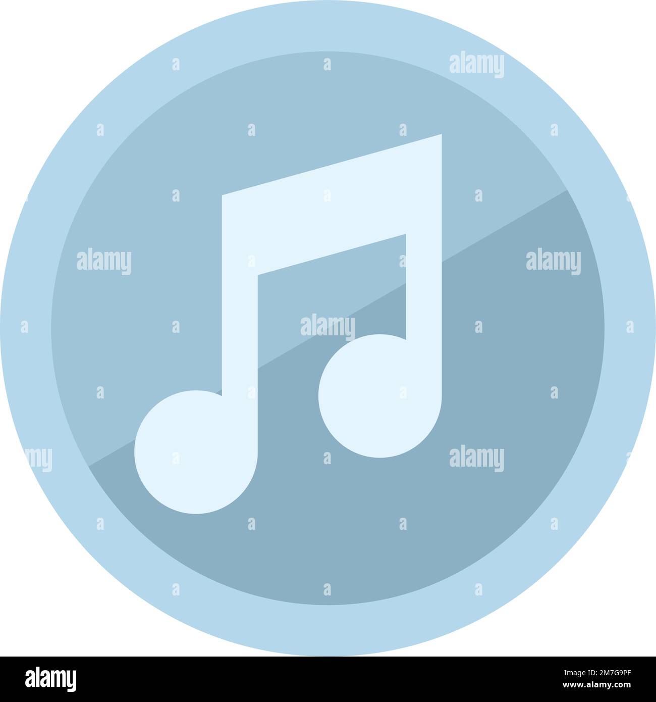 Music button icon flat vector. Web interface. Time design isolated ...