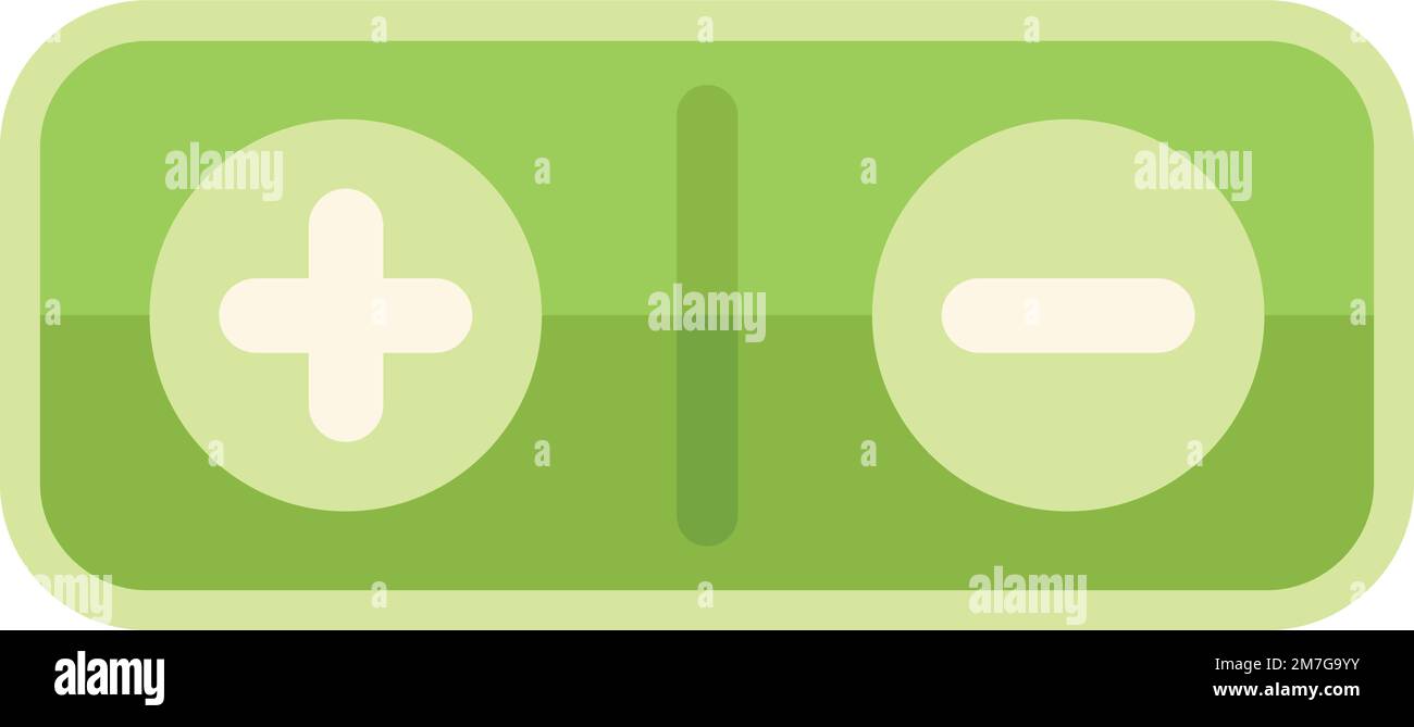 Small battery icon flat vector. Button interface. Email contact ...