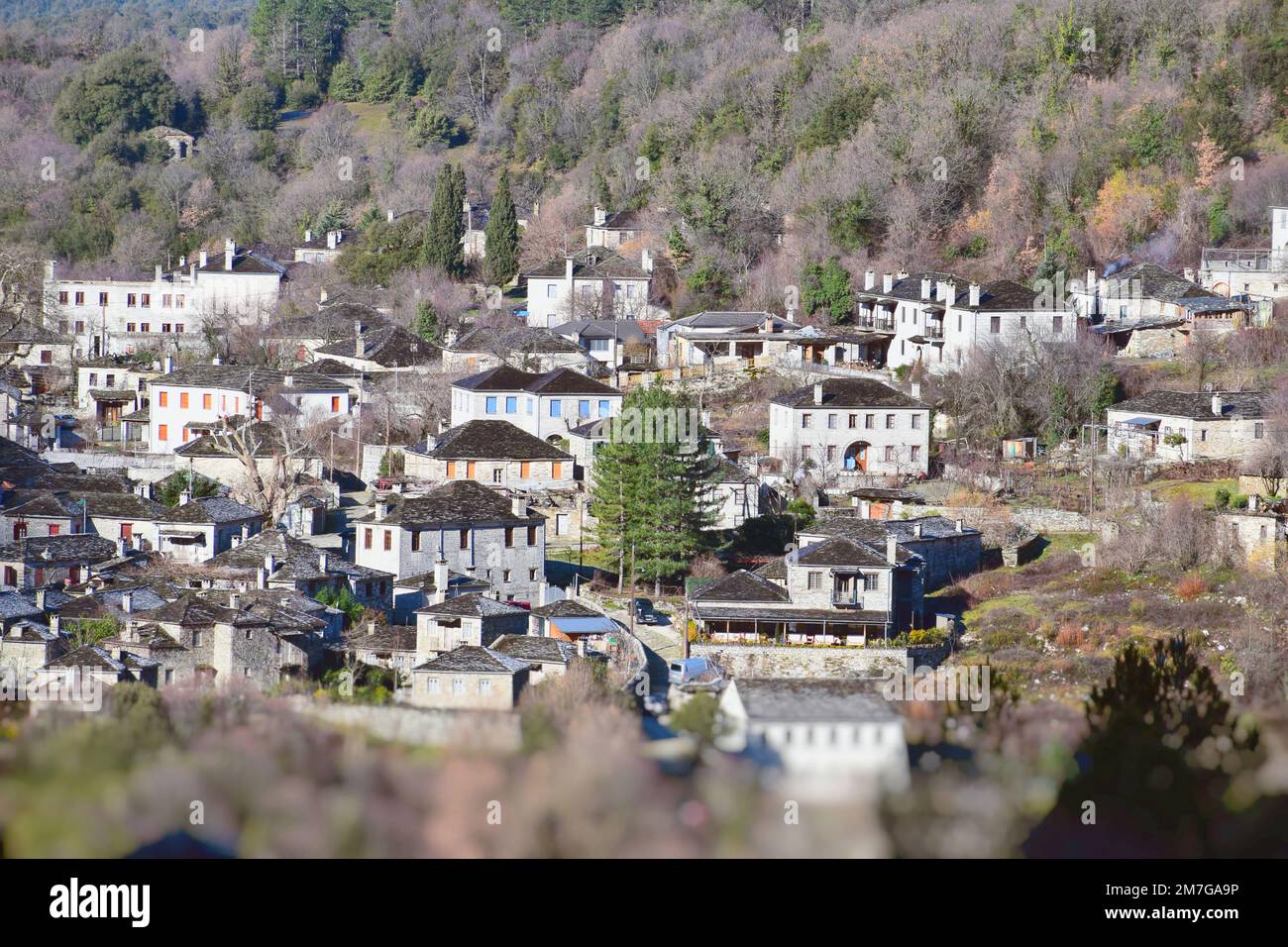 Landscape view of Papingo (Papigo or Papigko) village (Zagorochoria ...