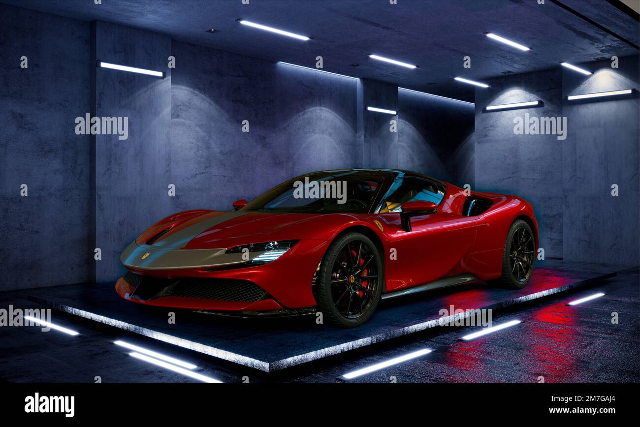 Ferrari SF90 Stradale - a hybrid hypercar produced under the Italian ...