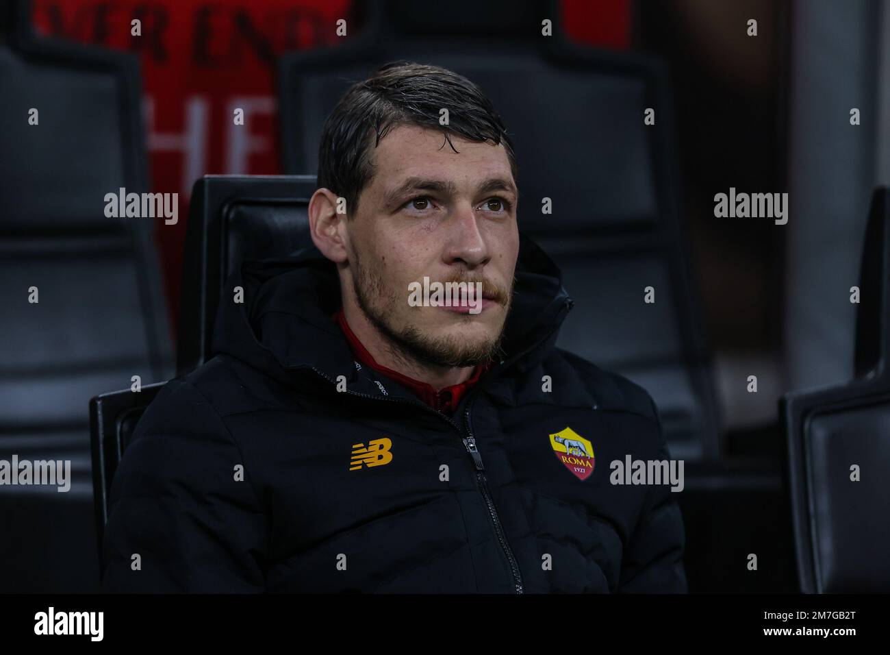 Andrea Belotti of AS Roma in the bench during Serie A 2022/23 football ...