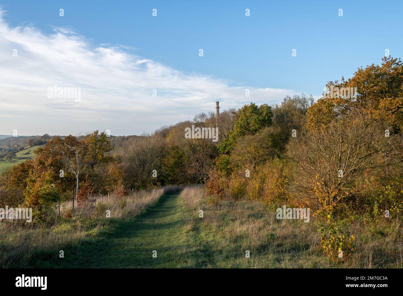 Landscape photo of the autumn colours at the Admiral Hood Monument on ...