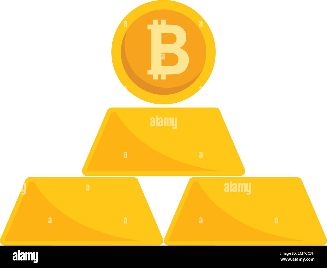 Cryptocurrency gold bar icon flat vector. Crypto money. Digital ...