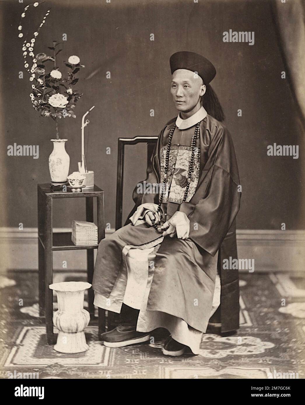 Lai Afong - Portrait of an Official - 1870's Stock Photo - Alamy