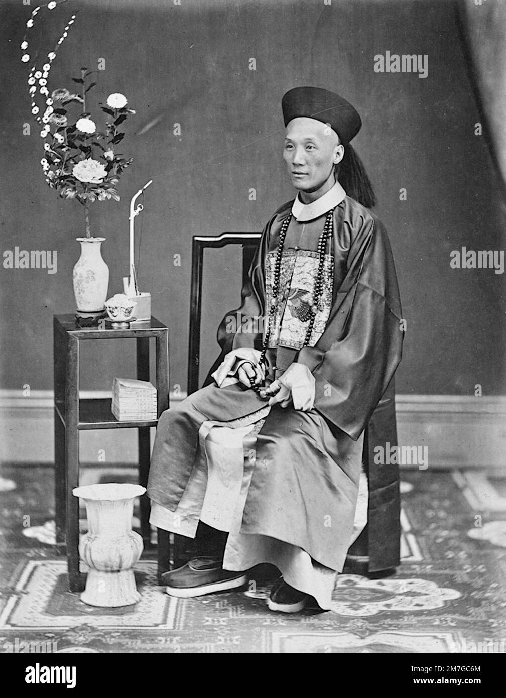 Lai Afong - Portrait of an Official - 1870's Stock Photo - Alamy
