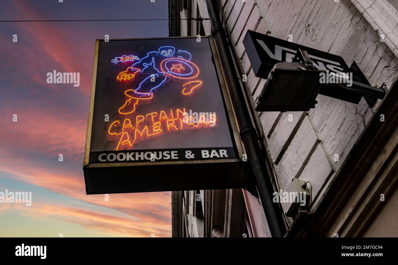 The sign for Captain America’s Cookhouse & Bar in Grafton Street ...
