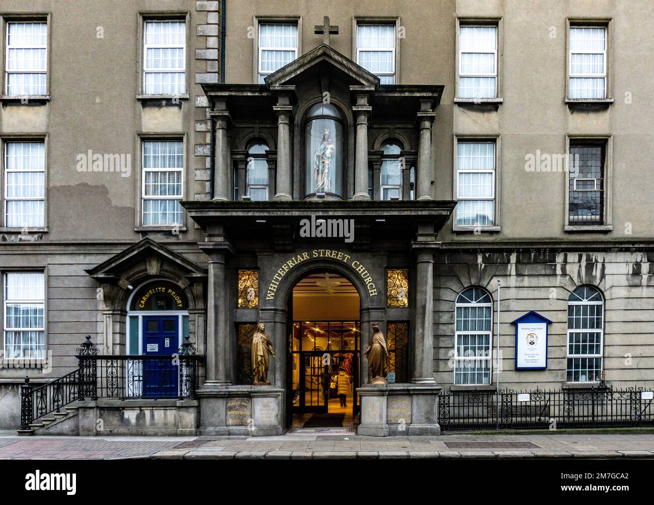 the entrance to the Carmelite Church of Our Lady of Mount Carmel. in ...