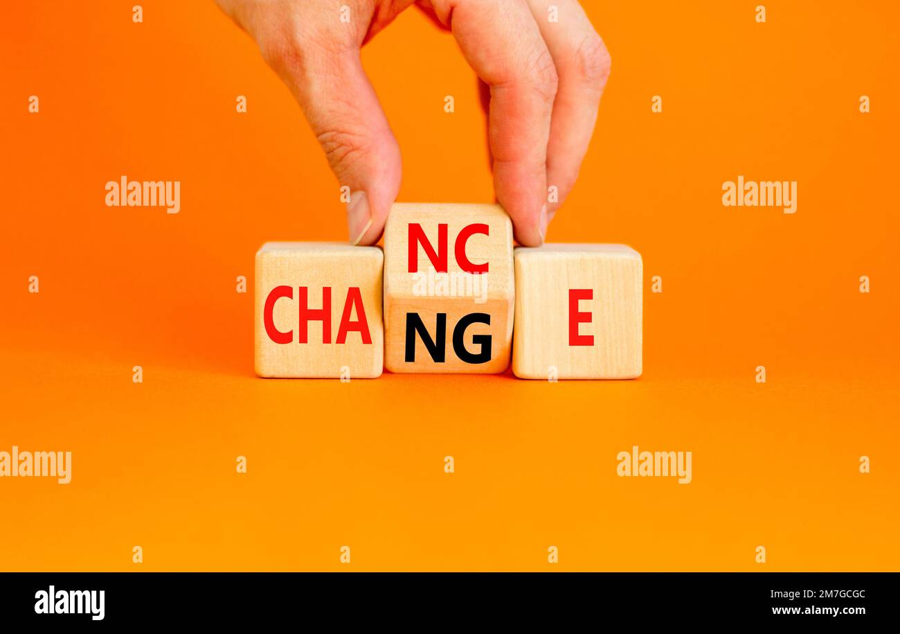 Chance and change symbol. Concept word Chance Change on wooden cubes ...