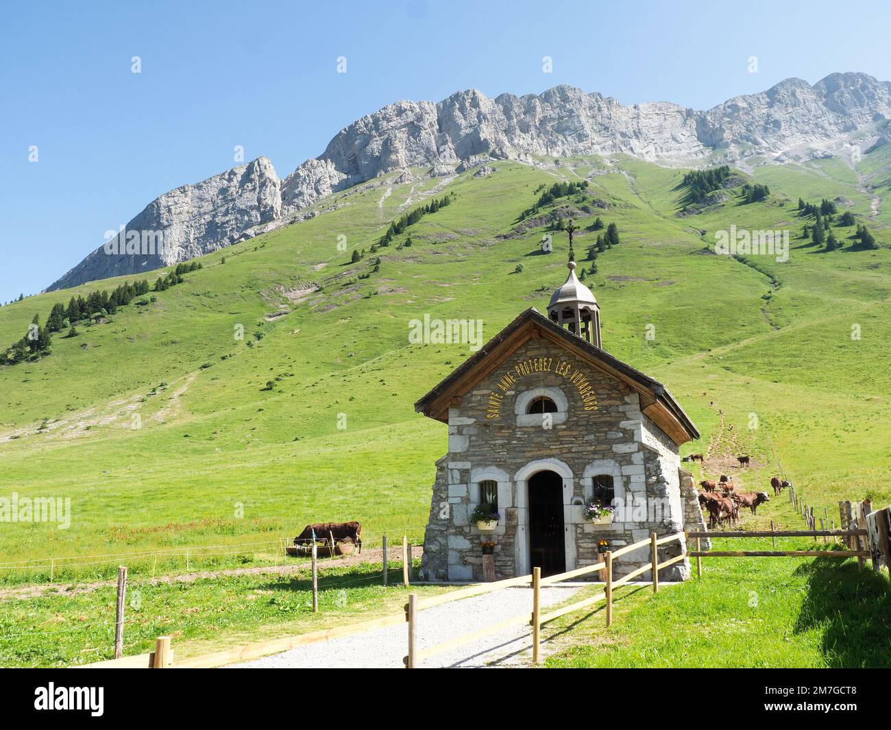 La Clusaz, France - July1, 2018: Chapel of Aravis on the Aravis hill ...