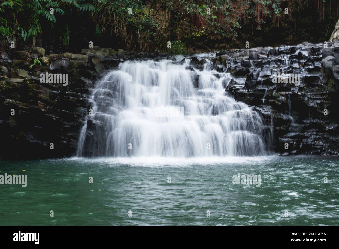 Waterfall spot in the Road to Hana trip in Maui, Hawaii, USA Stock ...