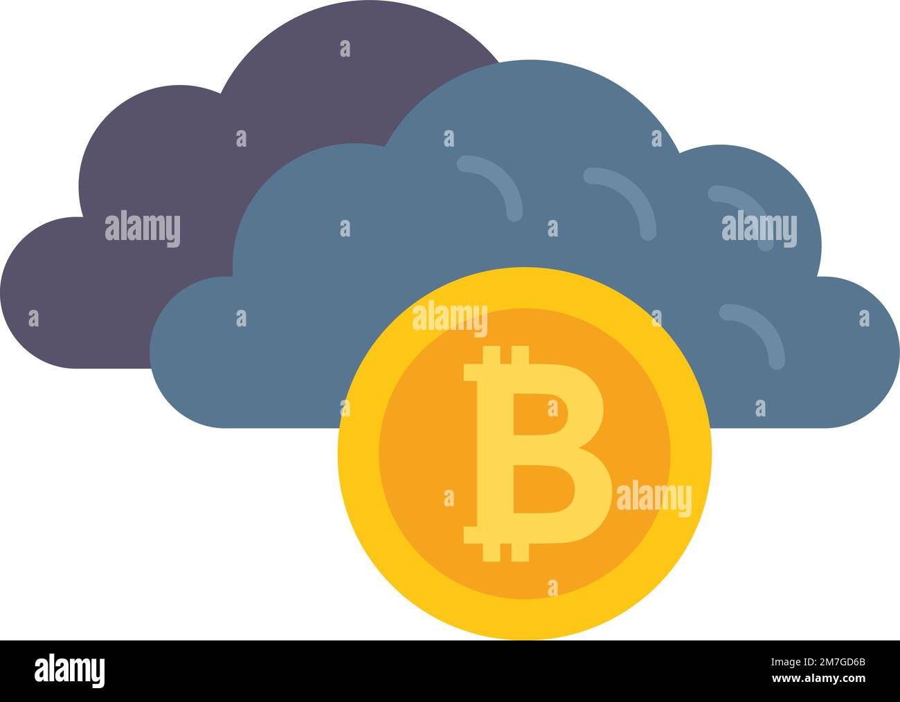 Cloud data money icon flat vector. Finance payment. Digital crypto ...