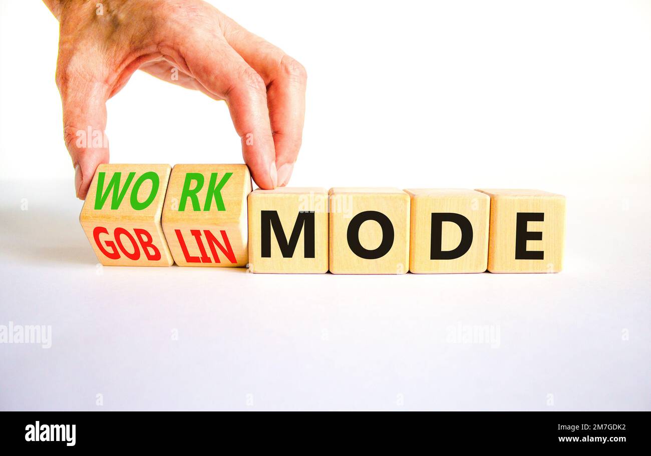 Work or goblin mode symbol. Concept word Work mode Goblin mode on ...