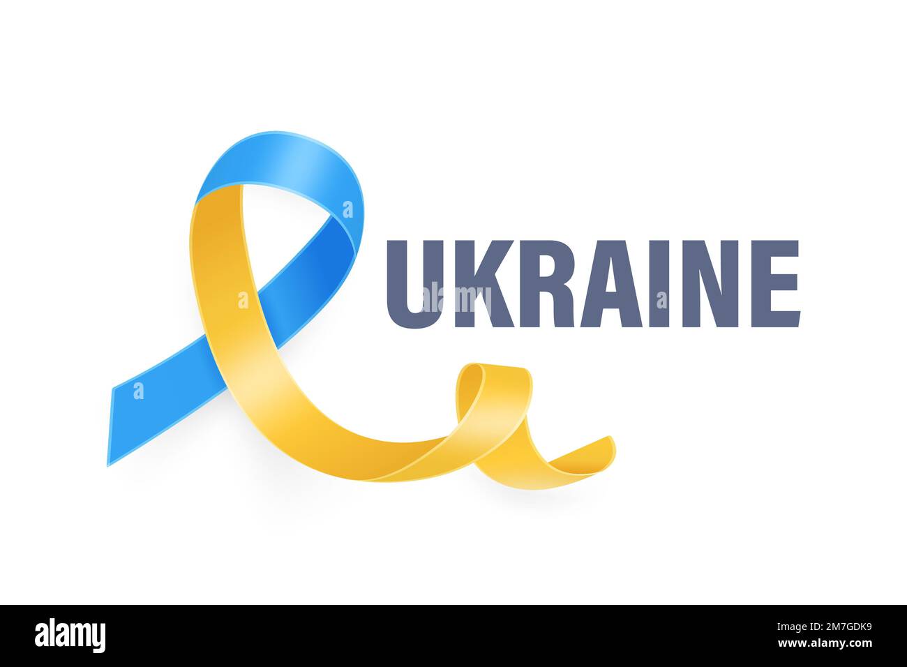 Ukraine Symbol. Anti War Symbol of Peace - Blue and Yellow Silk Ribbon ...