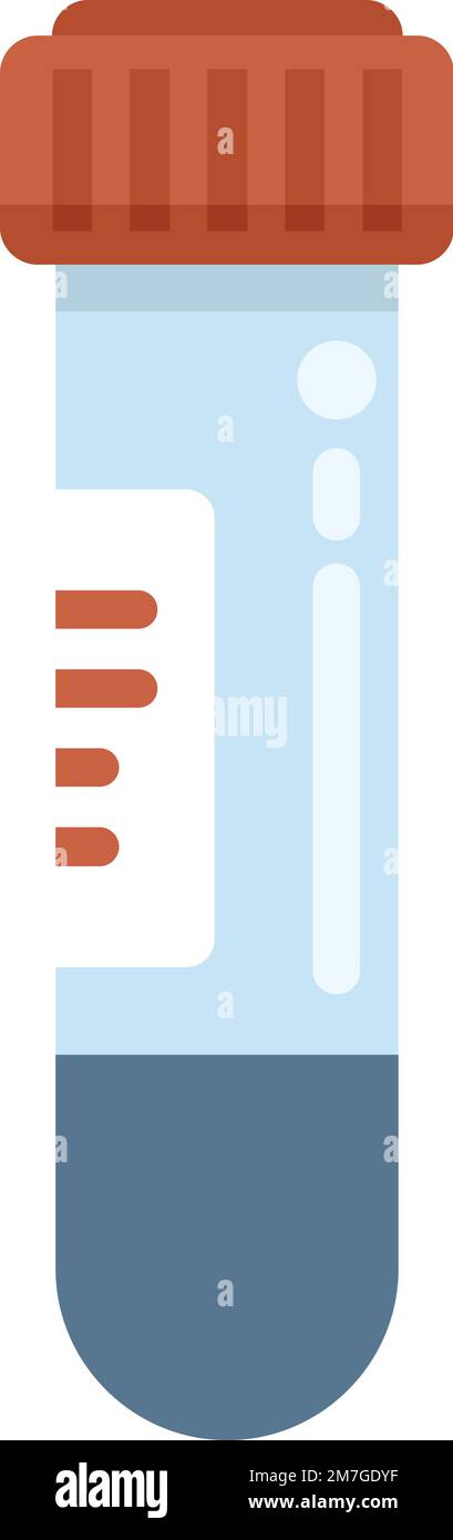 Test tube probe icon flat vector. Scientist lab. Chemistry genetic ...