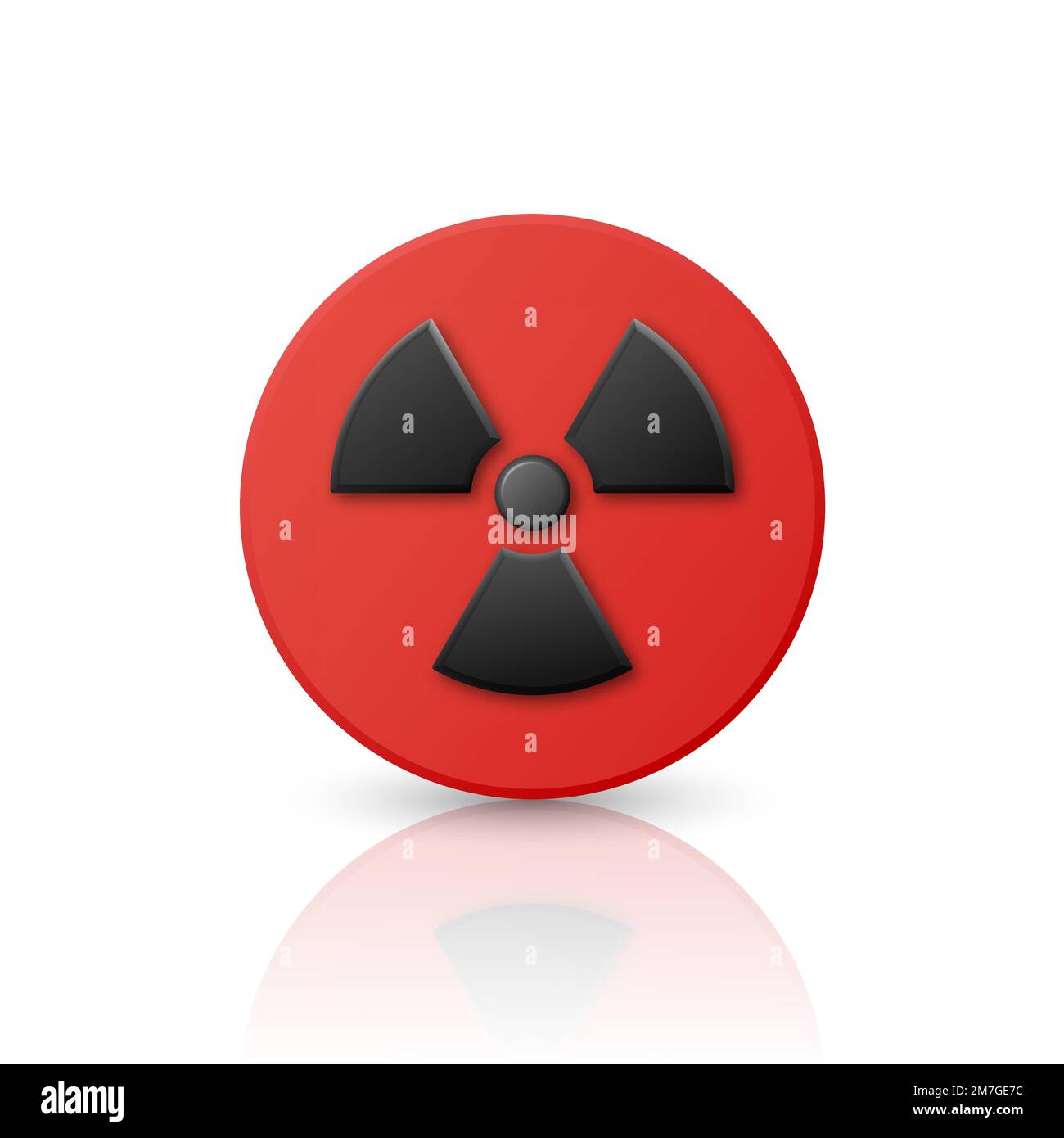 Vector 3d Realistic Round Red and Black Warning, Danger Nuclear Symbol ...
