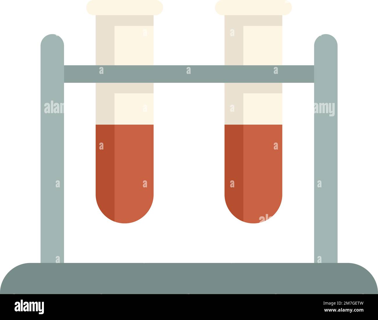 Test stand icon flat vector. Lab research. Genetic dna isolated Stock ...