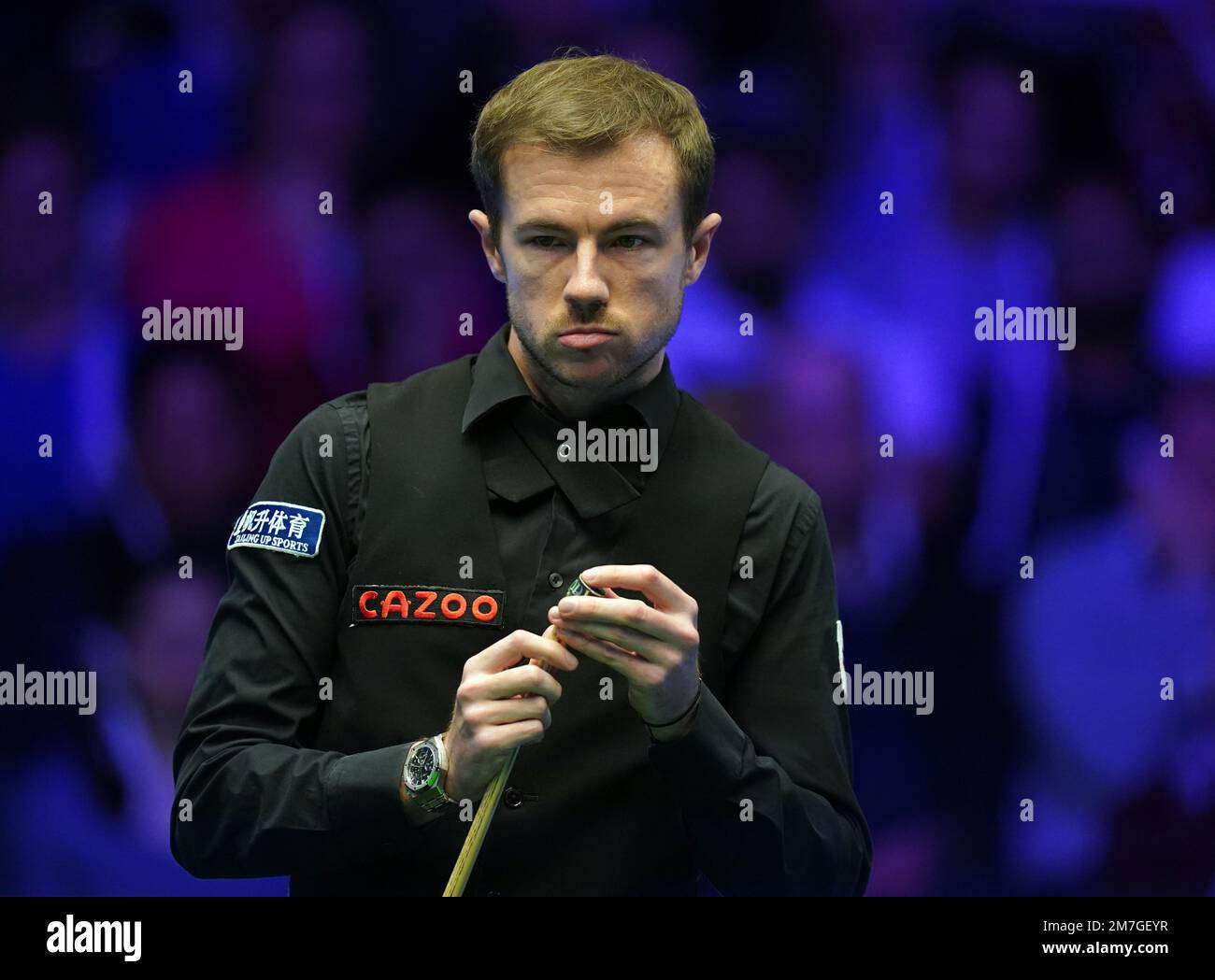 Jack Lisowski in action against John Higgins during day two of the ...