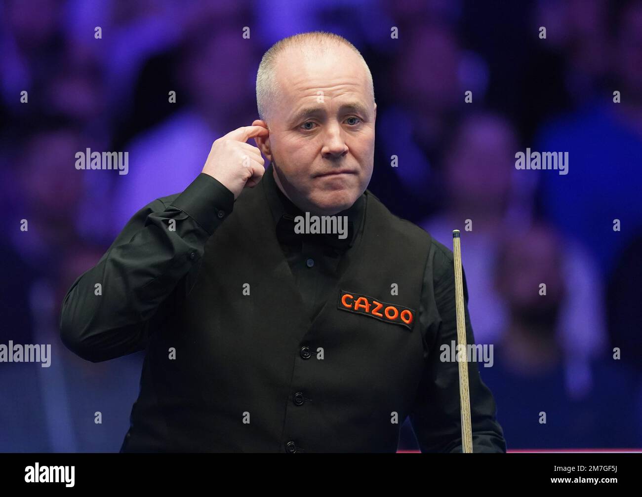 John Higgins in action against Jack Lisowski during day two of the ...