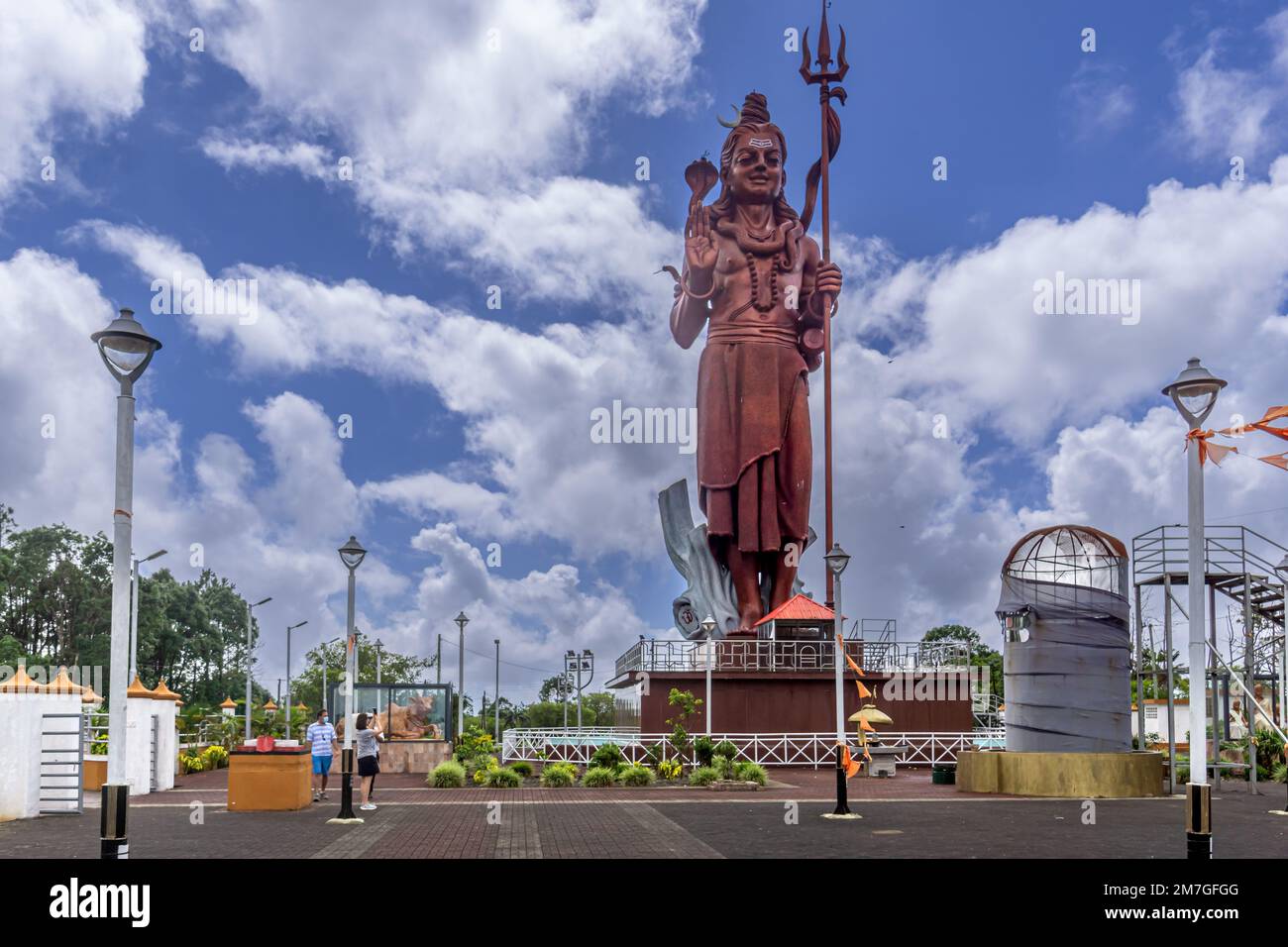 Grand Bassin, Mauritius, December 2021 - The giant statue of Shiva an ...