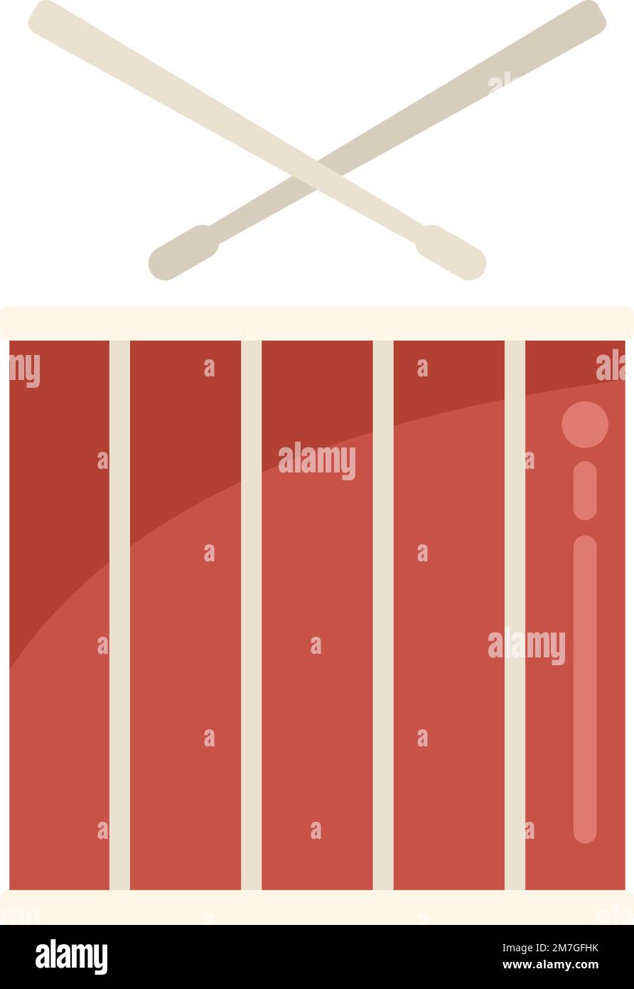 Drum percussion icon flat vector. Music kit. Drummer instrument ...