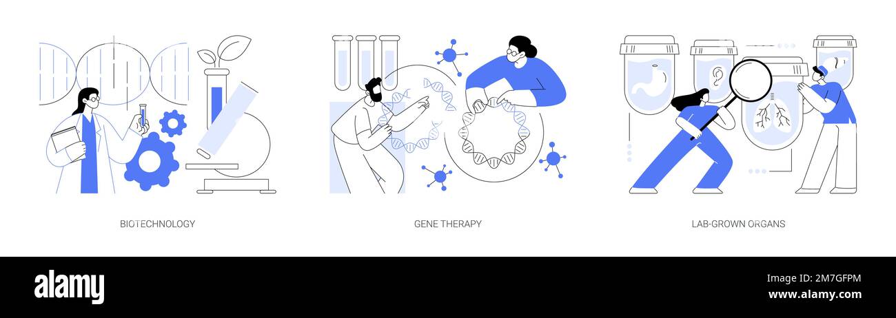 Bioengineering industry abstract concept vector illustrations Stock ...