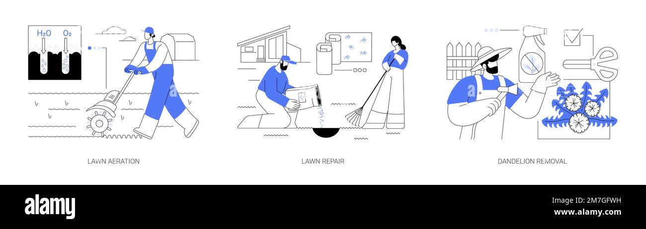 Lawn maintenance abstract concept vector illustrations Stock Vector ...