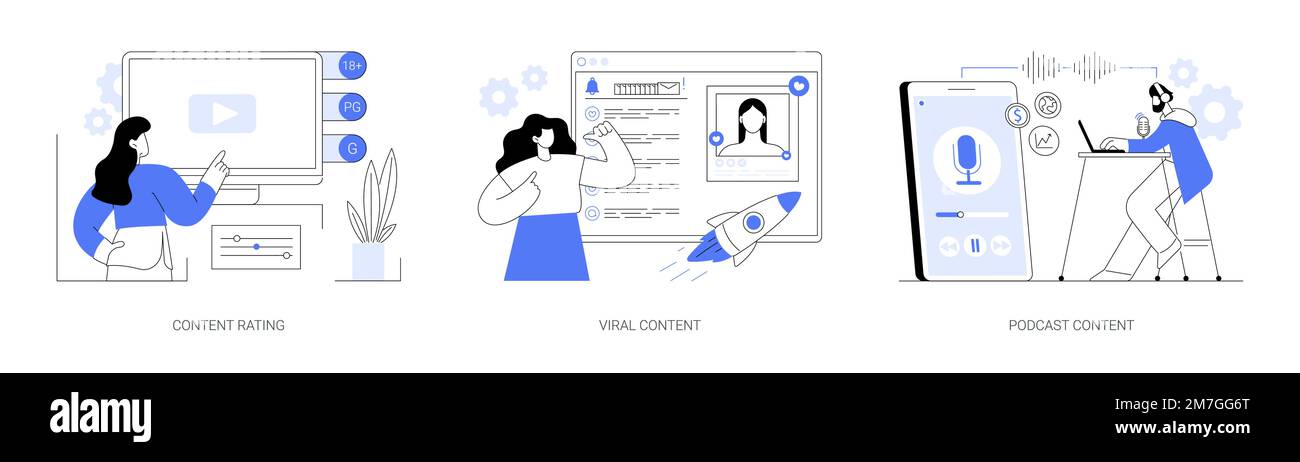 Media and tv content abstract concept vector illustrations Stock Vector ...